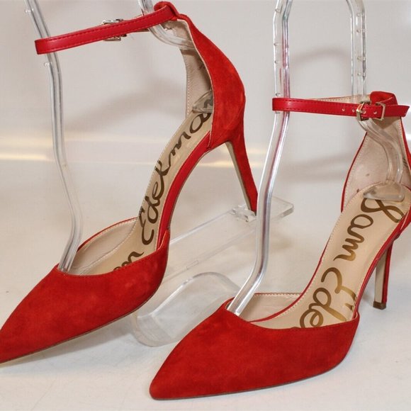 Sam Edelman | Shoes | Sam Edelman Suede Red Stiletto Pumps8w | Poshmark